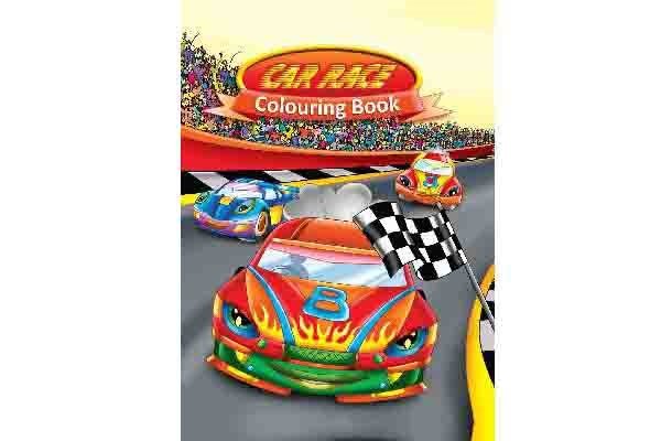 Malebog - Car race malebog på tilbud